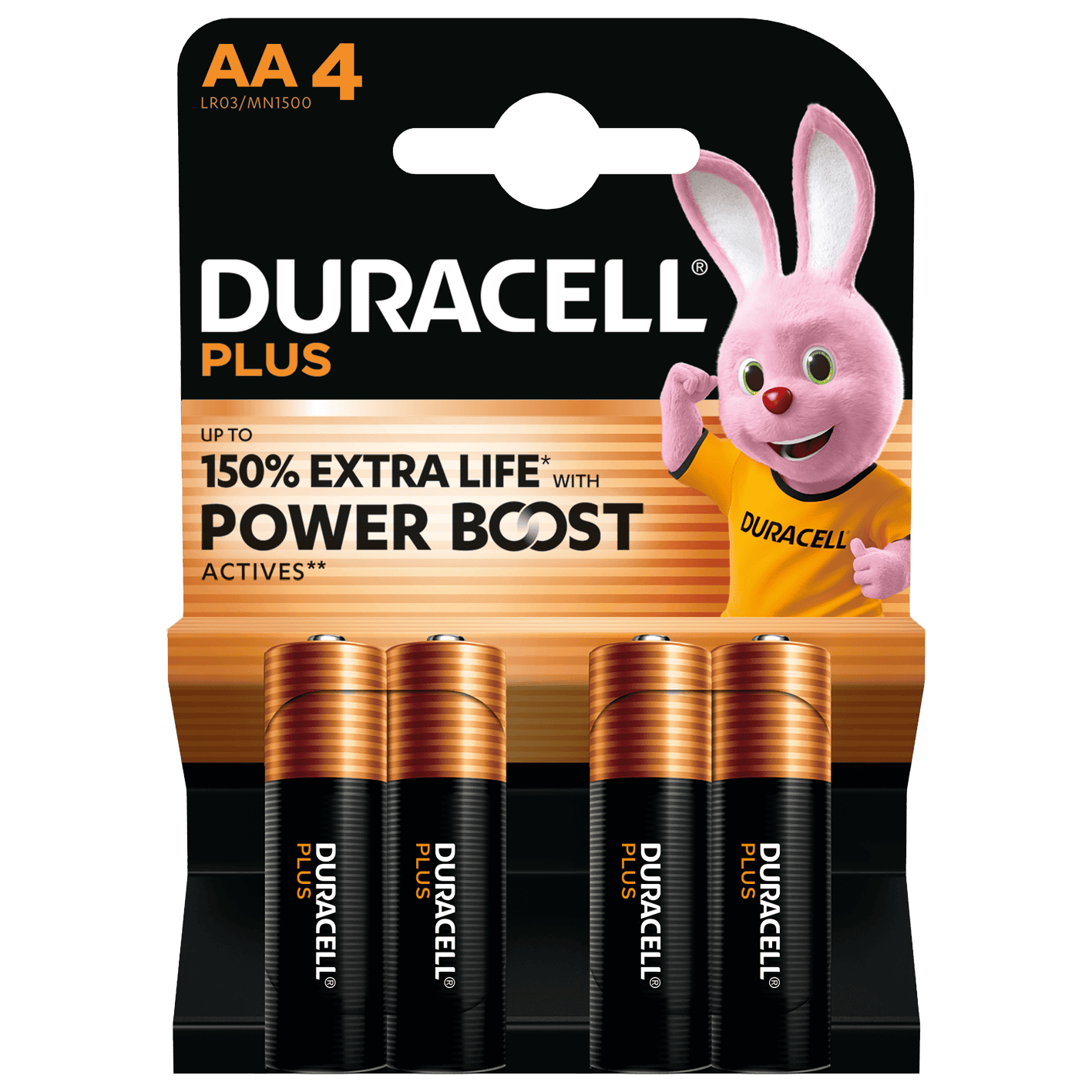 Duracell AA Plus Power Boost Alkaline Batteries 4pk - Harrisons Direct
