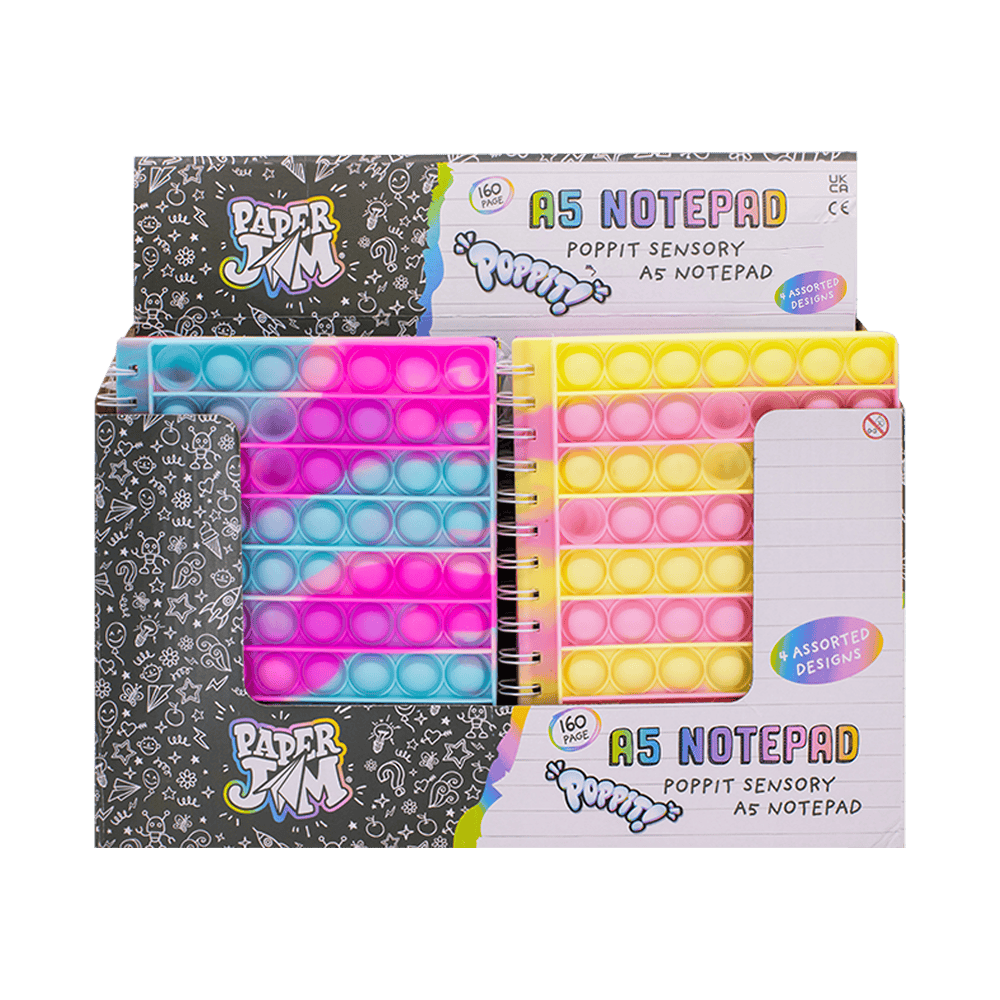 Poppit A5 Silicone Cover Notebook 4 Assorted - Harrisons Direct